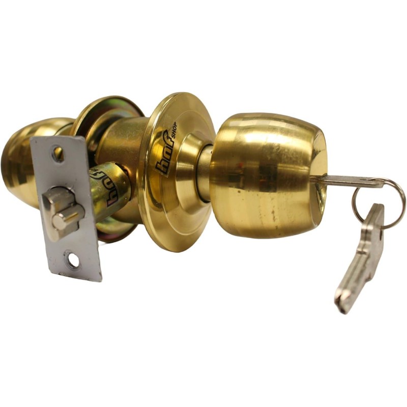 Shiny Brass Golden Entry Door Lock for Wood/Metal Door, Cylindrical ...